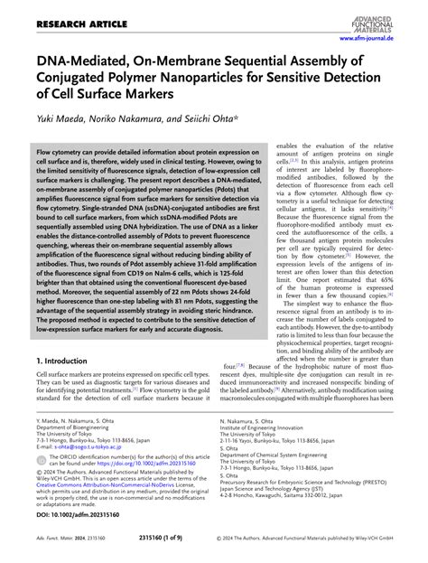 Pdf Dna‐mediated On‐membrane Sequential Assembly Of Conjugated
