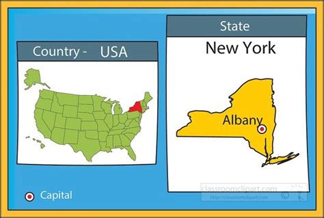 Us State Maps Clipart Albany New York State Us Map With Capital