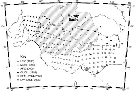 Location Of Recent And Current Passive Seismic Arrays Deployed In