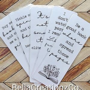 Smutty Bookmarks Spicy Bookmarks Book Lover Gift Smut Lover Book Whore Cliterature Book