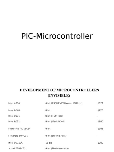 Pic Microcontroller Pdf Computer Data Storage Microcontroller