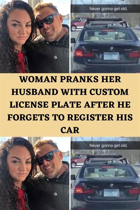 Woman Pranks Her Husband With Custom License Plate After He Forgets To