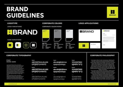프리미엄 브랜드 가이드라인 포스터 디자인 프리미엄 벡터
