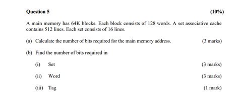 Solved A Main Memory Has 64 K Blocks Each Block Consists Of Chegg Com