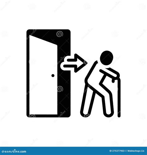 Black Solid Icon For Discharge Release And Exit Stock Vector Illustration Of Discharge