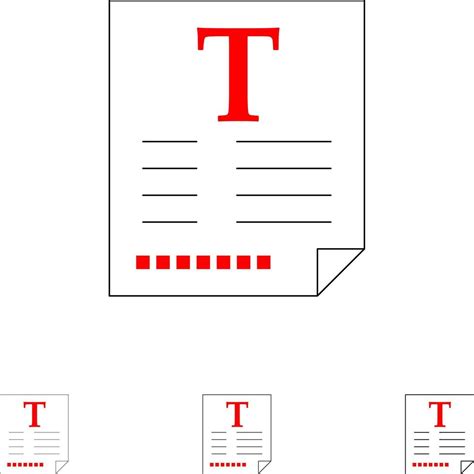 File Text Poster Fount Bold And Thin Black Line Icon Set 19116545 Vector Art At Vecteezy