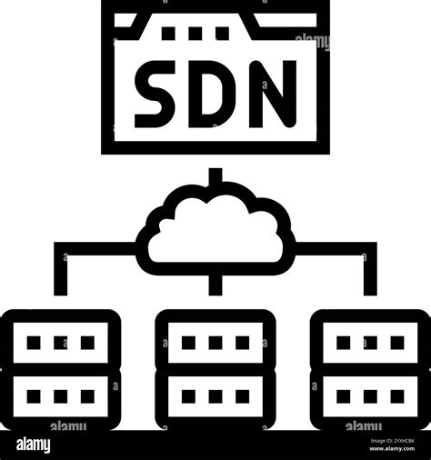 Software Defined Network Data Center Line Icon Vector Illustration