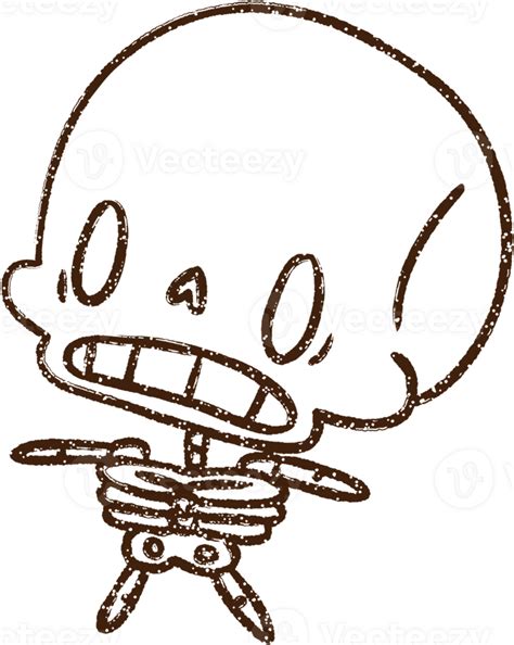 Spooky Skeleton Charcoal Drawing 45301935 Png