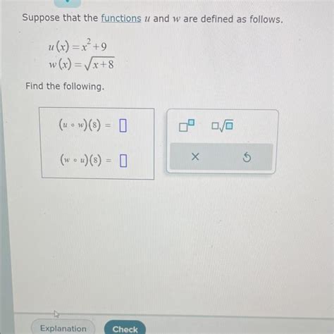 Solved Suppose That The Functions U And W Are Defined As Chegg Com