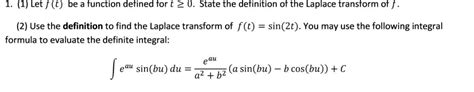Solved Let F T Be A Function Defined For T State Chegg