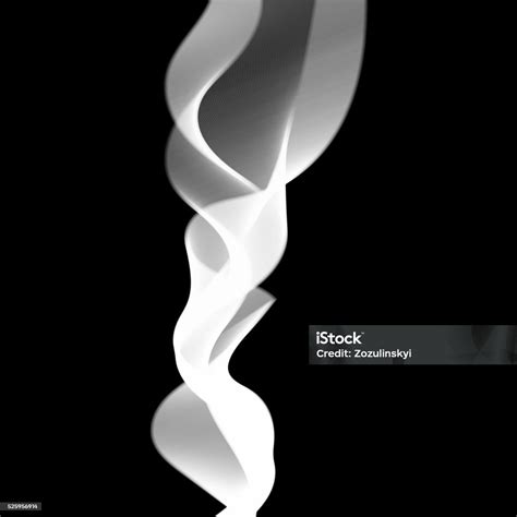 Vector Delicate Smoke Waves On Black Background Stock Illustration Download Image Now