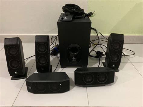 Logitech X Surround Sound Speaker System With Subwoofer Audio Soundbars Speakers