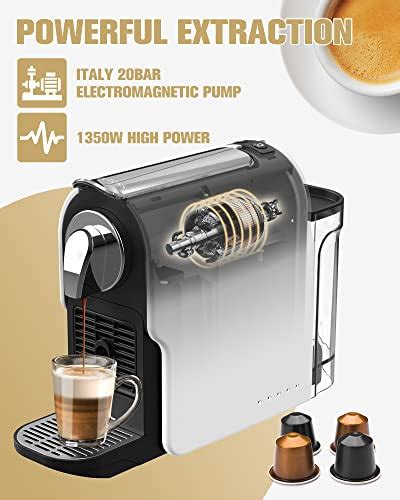 Gretess Espresso Machine Espresso Maker Programmable Buttons For Espresso And Lungo Capsule