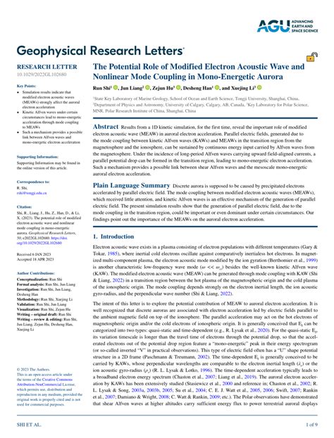Pdf The Potential Role Of Modified Electron Acoustic Wave And Nonlinear Mode Coupling In Mono