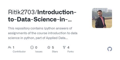 Github Ritik2703introduction To Data Science In Python This Repository Contains Ipython