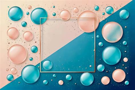 Abstract Background Design With Floating Spheres And Geometric Frame