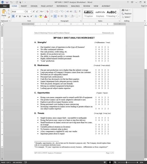 Human Resources Swot Analysis Sample Master Of Template Document