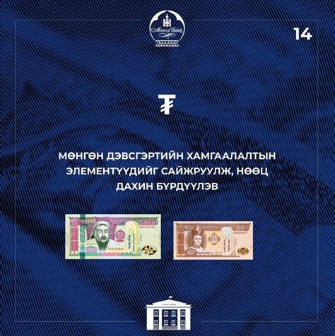 Монголбанк Монгол Улсын Төв банк Онцлох ажил 1️⃣4️⃣ Мөнгөн дэвсгэртийн хамгаалалтын
