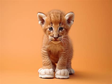 Premium Ai Image Closeup Of A Cute Puma Cub