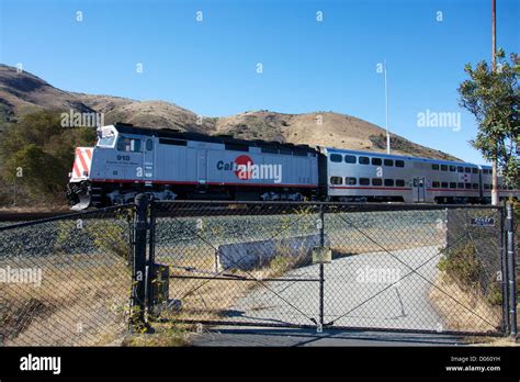 Caltrain Commuter Train Rolling Through South San Francisco California