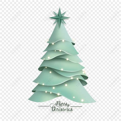 녹색 창조적 인 조명 효과 종이 일러스트 잘라 크리스마스 트리요약창의성 Png 일러스트 무료 다운로드 Lovepik