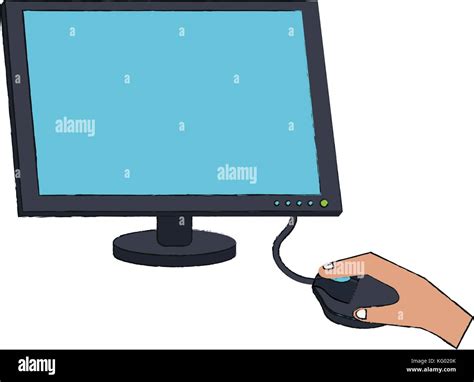Computer Monitor And Mouse Stock Vector Image Art Alamy