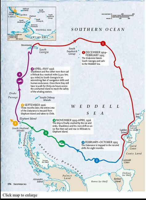 Map Of Shackleton And The Endurances Journey To Antarctica 1094x1495