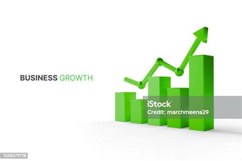 상승 화살표와 성장 그래프 막대 성공과 성장 개념에 대한 비즈니스 개발 3d 일러스트레이션 차트에 대한 스톡 사진 및 기타 이미지 Istock