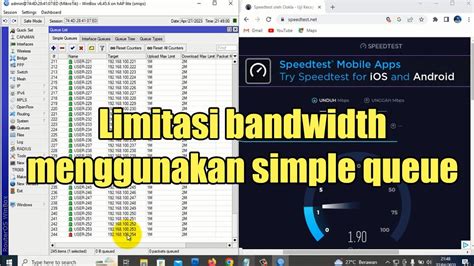 Cara Limitasi Bandwidth Menggunakan Simple Queue Youtube