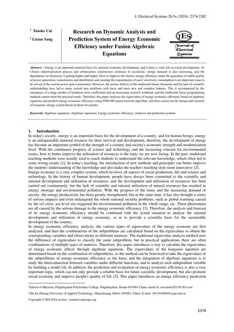 Pdf Research On Dynamic Analysis And Prediction System Of Energy Economic Efficiency Under
