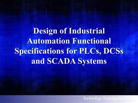 Design Of Industrial Automation Functional Specifications For Plcs