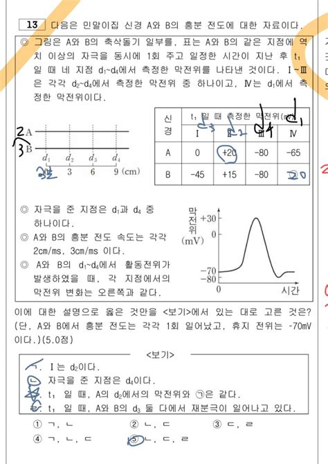 생명과학 1 막전위 문제인데여 지식in