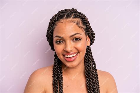 Premium Photo Afro Black Woman With Braids Close Up Beauty Concept