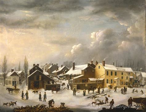 Winter Scene In Brooklyn 1760 Village Life Artwork