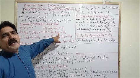 Gcu Courses Lecture 3 Kronecker Delta Part 1 Tensor Analysis Dr Abdur Rehman Youtube