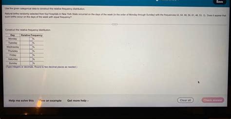 Solved Use The Given Categorical Data To Construct The Chegg