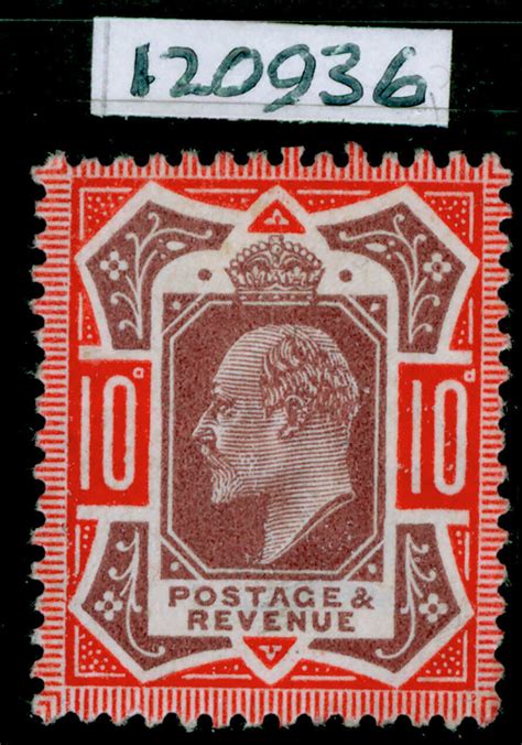 GB EDVII SG D Dull Red Pur Aniline Pink F VLH MINT Cat RPS CERT Great Britain