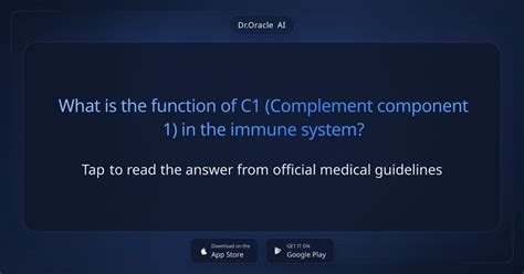 What Is The Function Of C1 Complement Component 1 In The Immune System