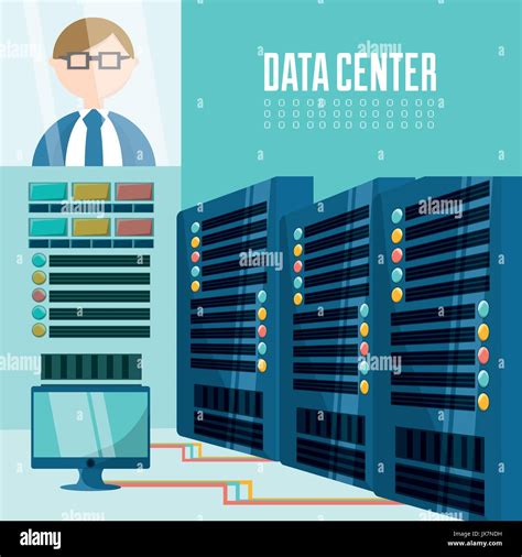 Connecting Information With Data Center Stock Vector Image And Art Alamy