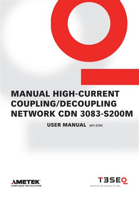 Pdf Manual High Current Coupling Decoupling Network … · Never Connect Or Disconnect The