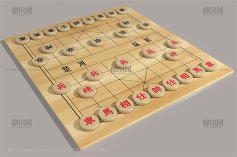 中国象棋 楚河 汉界 整套象棋3D模型 其他场景模型下载 摩尔网CGMOL