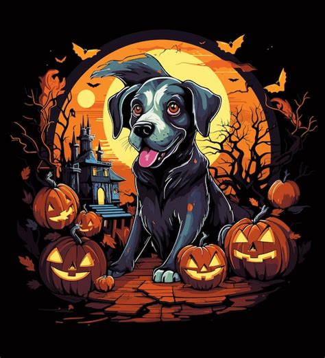 Premium Vector Vector Halloween Dog Art Illustration