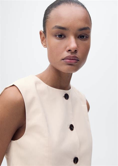 Cotton Crop Top With Buttons Women Mango United Kingdom