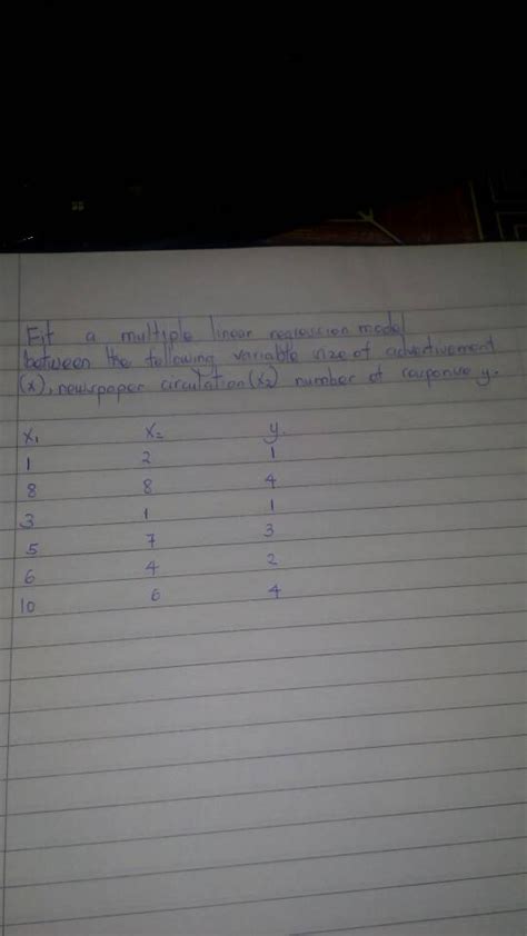 Solved Fit A Multiple Linear Regression Model Between The