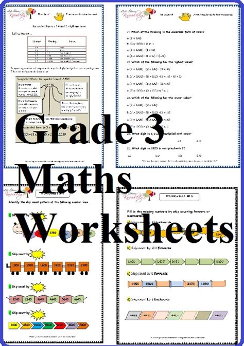 Grade 3 Maths Worksheets Lets Share Knowledge