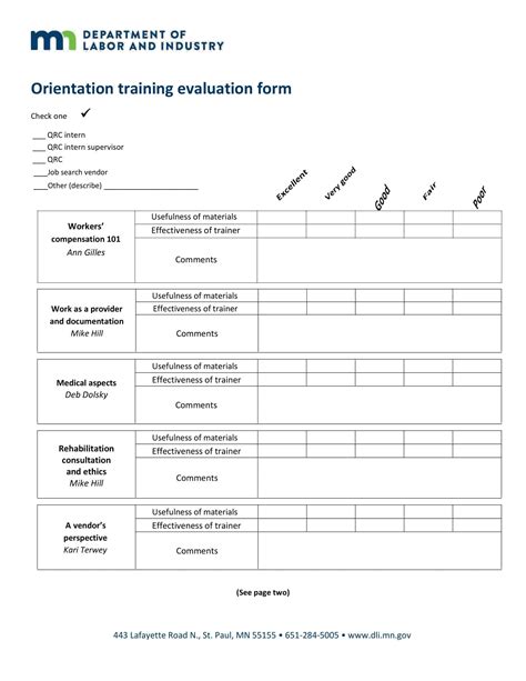 Free Printable Training Evaluation Form Template [pdf Word]