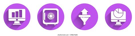 set monitor graph chart safe sales stock vector royalty free