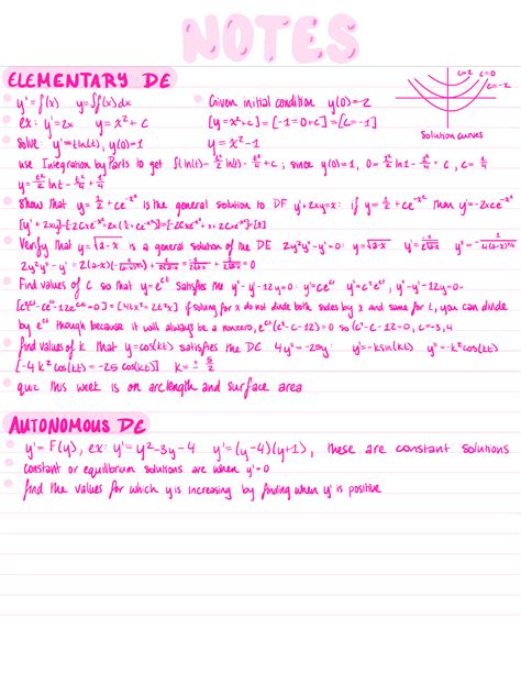 Elementary And Autonomous Differential Equations C 2 0 Elementary