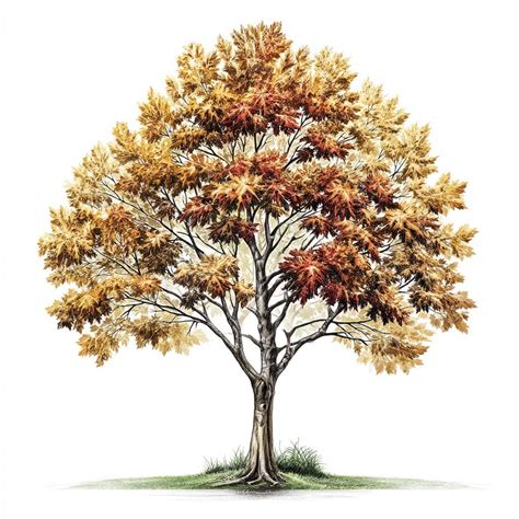 Watercolor Maple Tree Clipart Autumn Leaves Png Digital Download