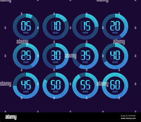 Collection With Chronometer Timer Collection For Web Design Clock Face Vector Illustration